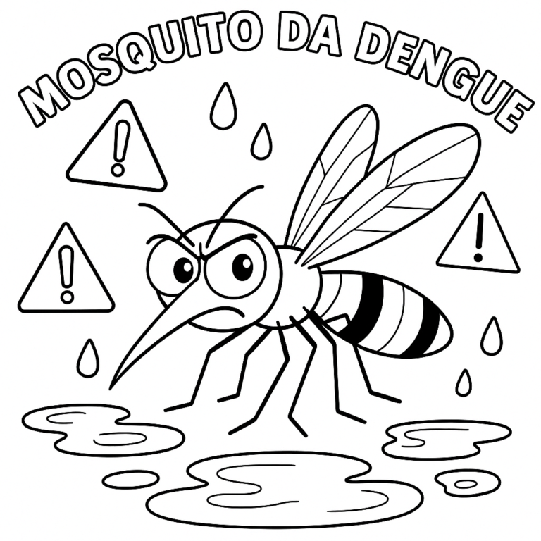 Desenhos do Mosquito da Dengue para Colorir: Prevenção com Diversão ...